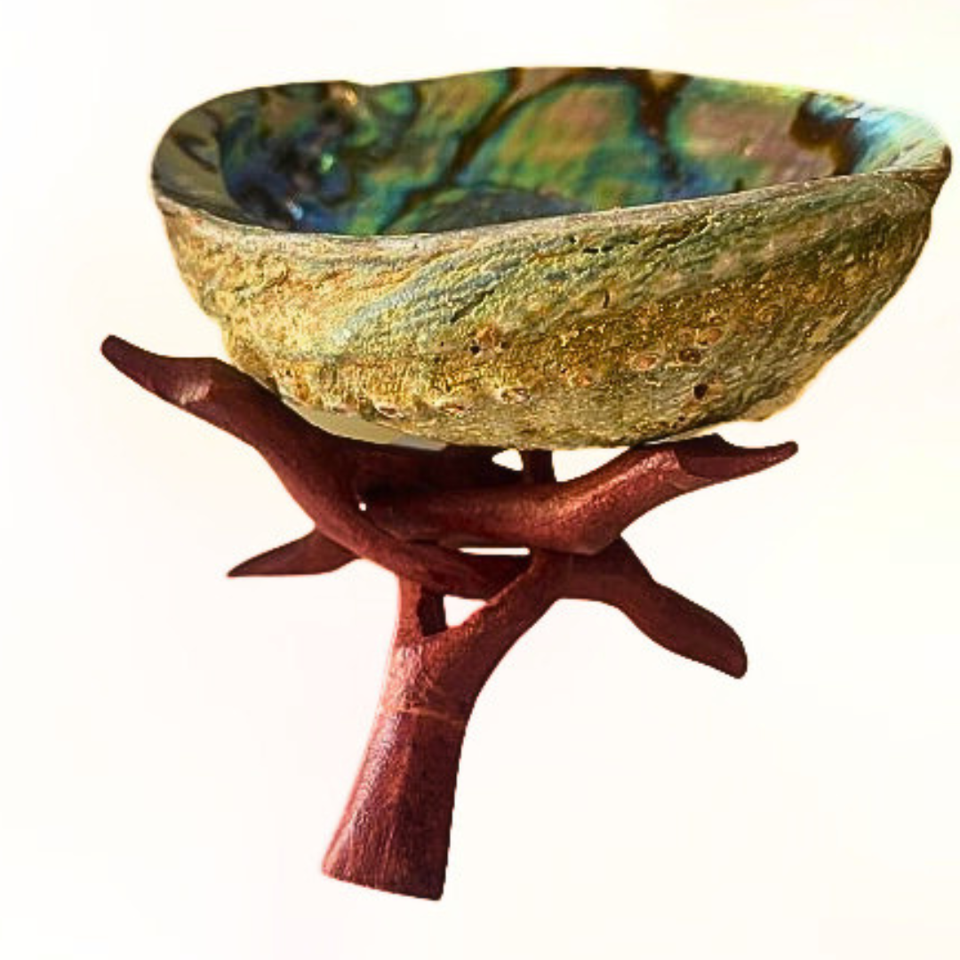 🪞 Wooden Tripod Stand: Stylish Home Décor Holder for Abalone Shell, C ...